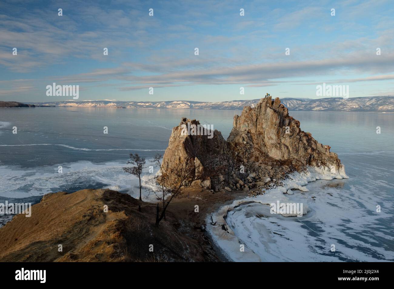 Shamanka cliff on Olkhon island, one of the main sights on lake Baikal in Russia Stock Photo - Alamy