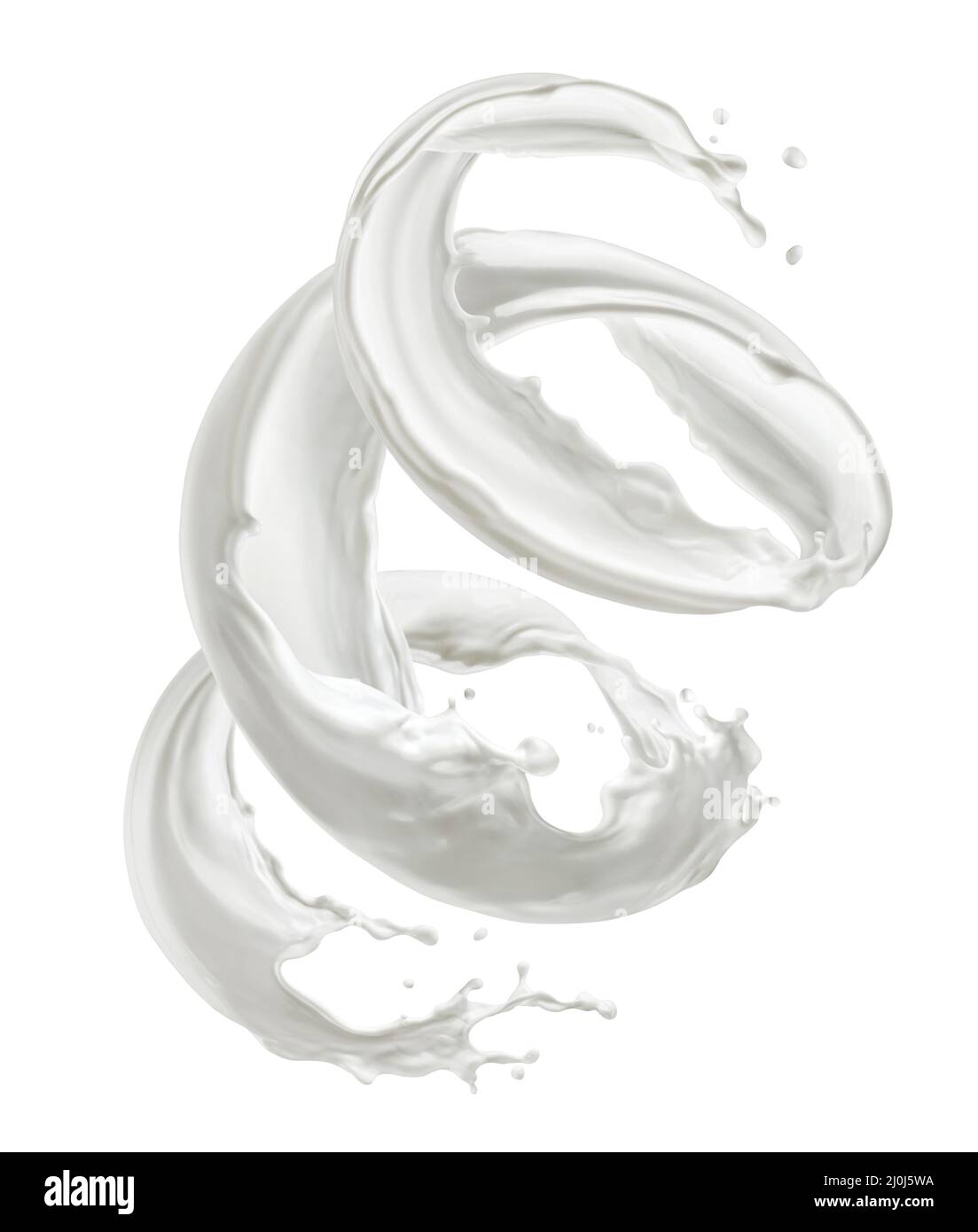 Milk splash, cream swirl isolated on white background Stock Photo - Alamy