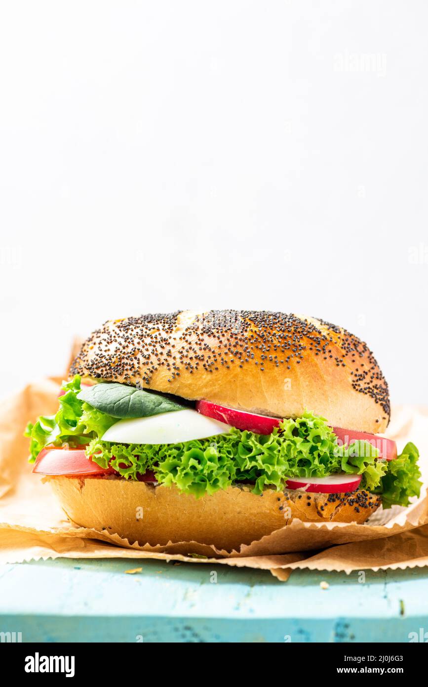 Breakfast Bun With Spring Seasonal Vegetables Stock Photo - Alamy