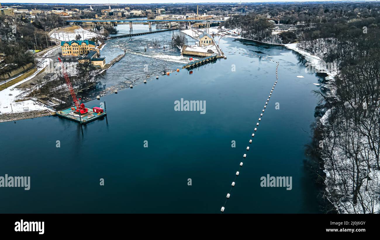 Appleton WI sits along the fox river with this reservoir system flowing ...