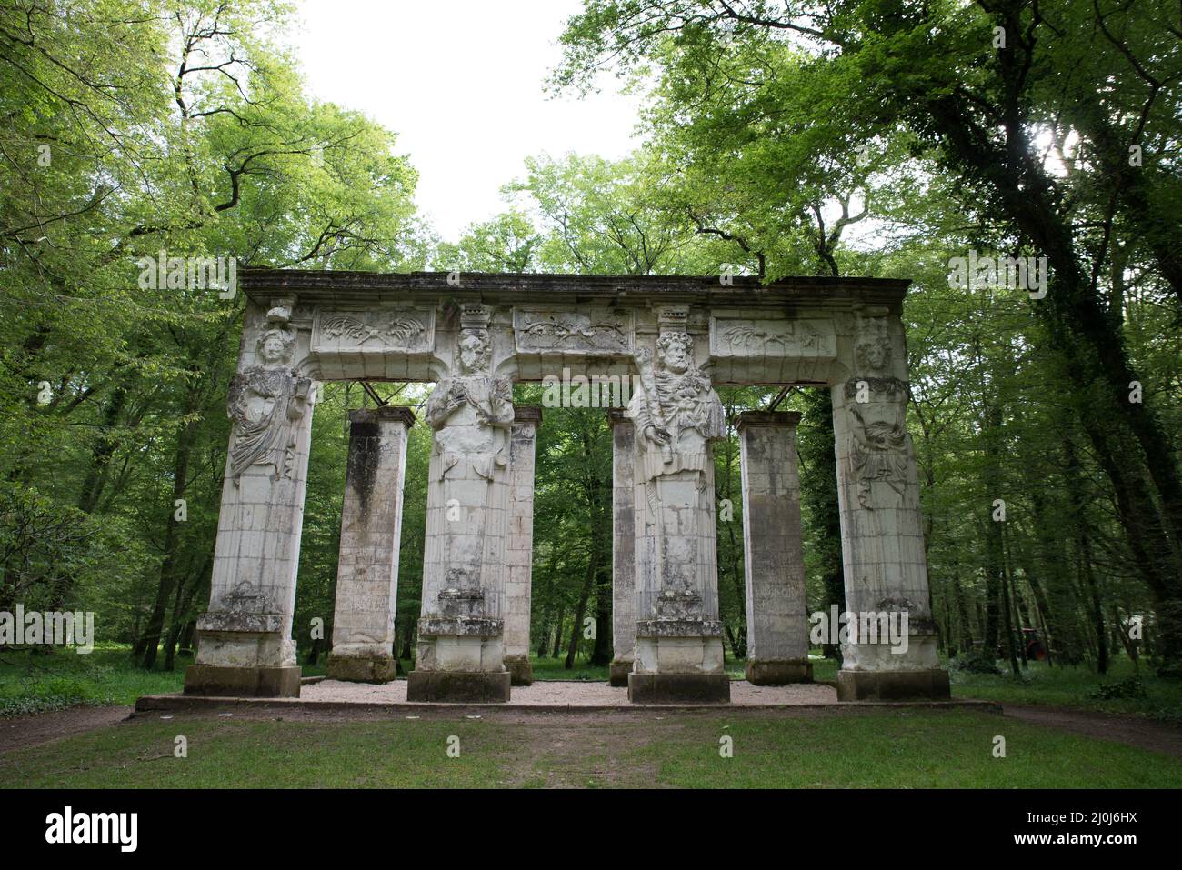 Colonnade placed in a garden in Loira, France Stock Photo - Alamy