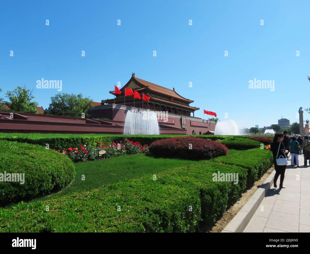 Tiananmen square in Beijing, China on a sunny day with visitors Stock ...
