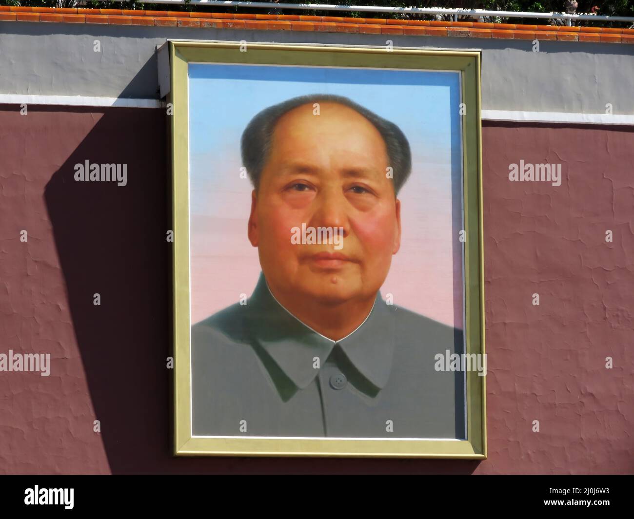 Portrait of Mao Zedong in Tiananmen Square in Beijing, China Stock ...