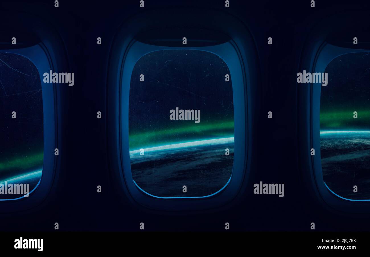 Beauty of Earth planet in spaceship window. Elements of this image ...