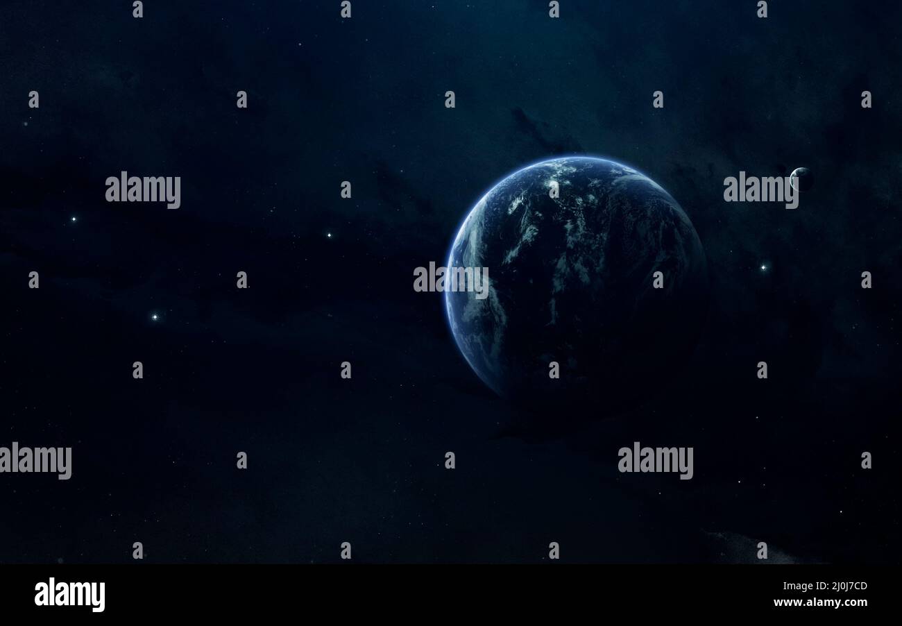 Beauty of Earth planet in endless darkness of space. Elements of this ...