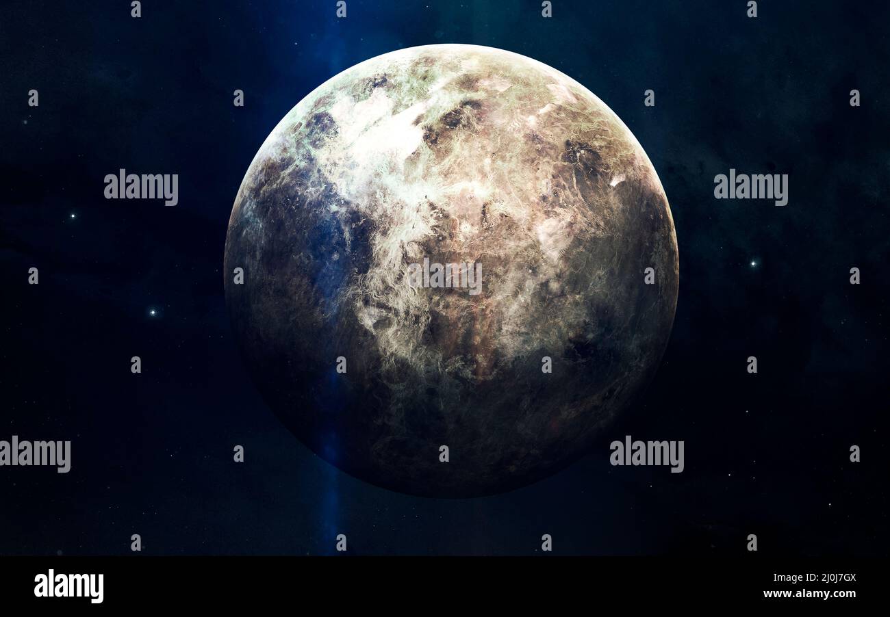 Realistic image of Venus, planet of solar system. Educational image ...