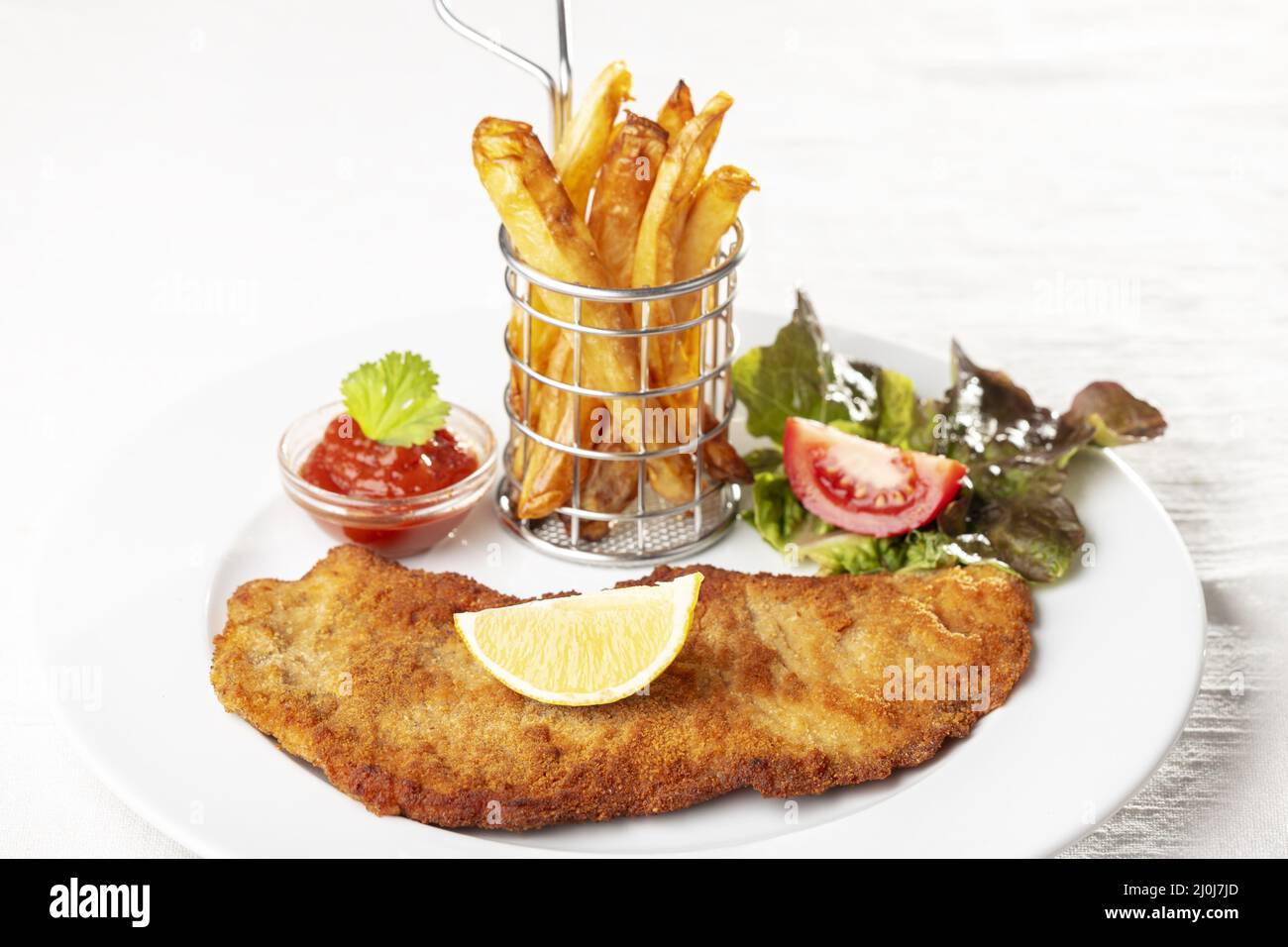 Wiener schnitzel on the plate Stock Photo - Alamy