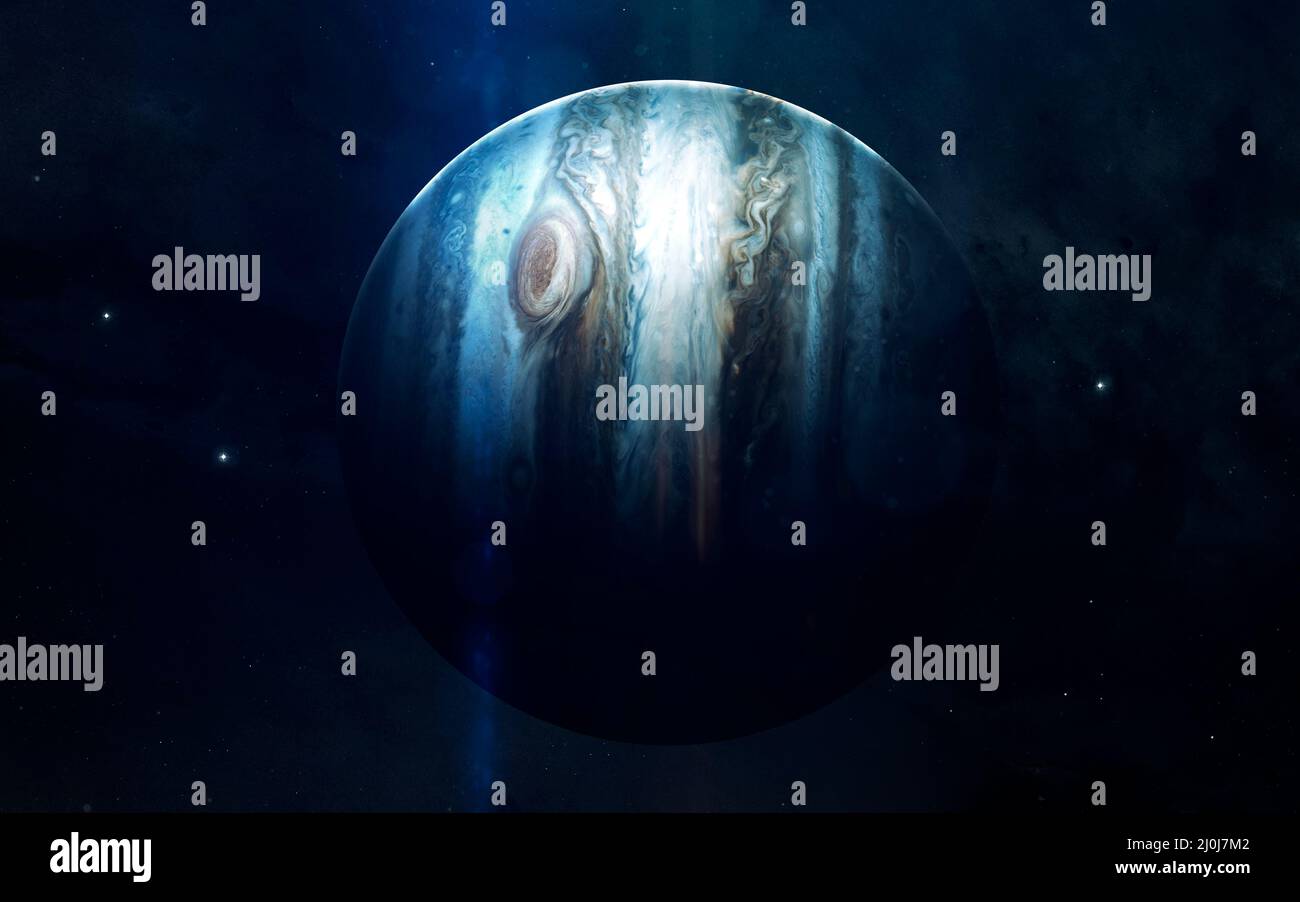 Realistic image of Jupiter, planet of solar system. Educational image ...