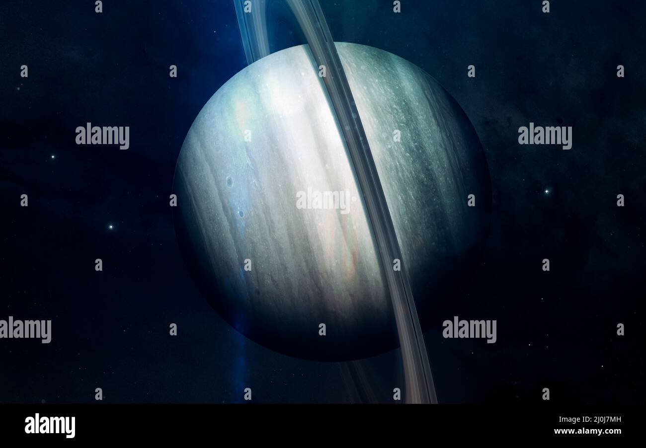 Realistic image of Saturn, planet of solar system. Educational image ...