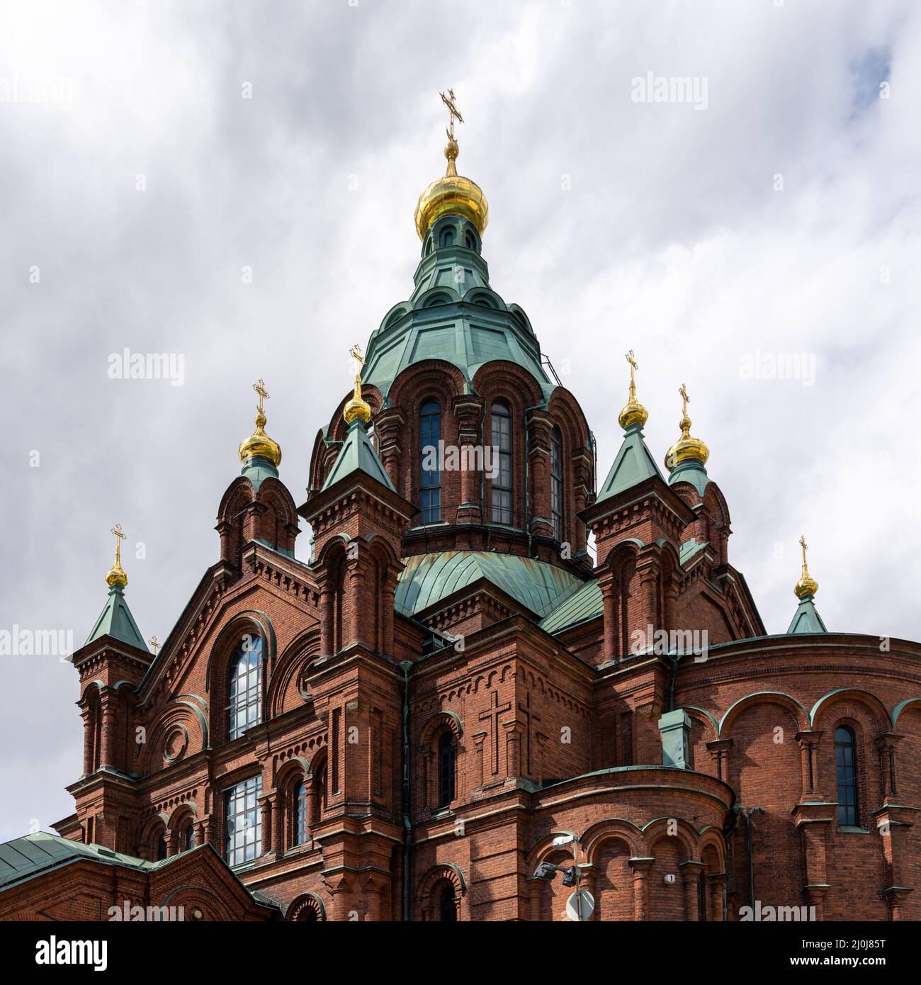 View of the Russian Orthodox cathedral in downtown Helsinki Stock Photo ...