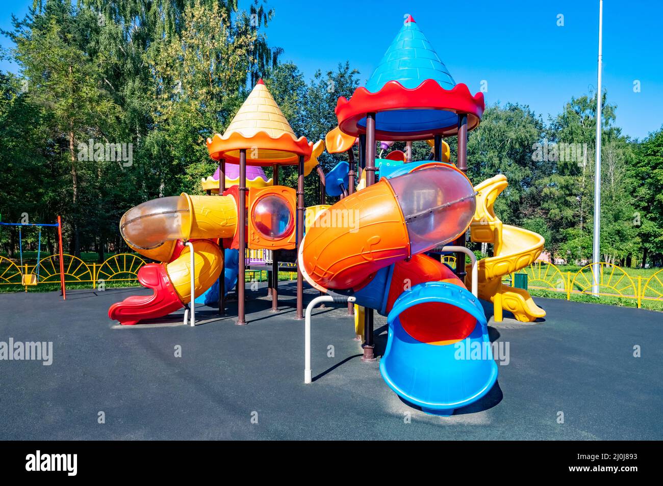 Playground to play with a slide and stairs Stock Photo - Alamy