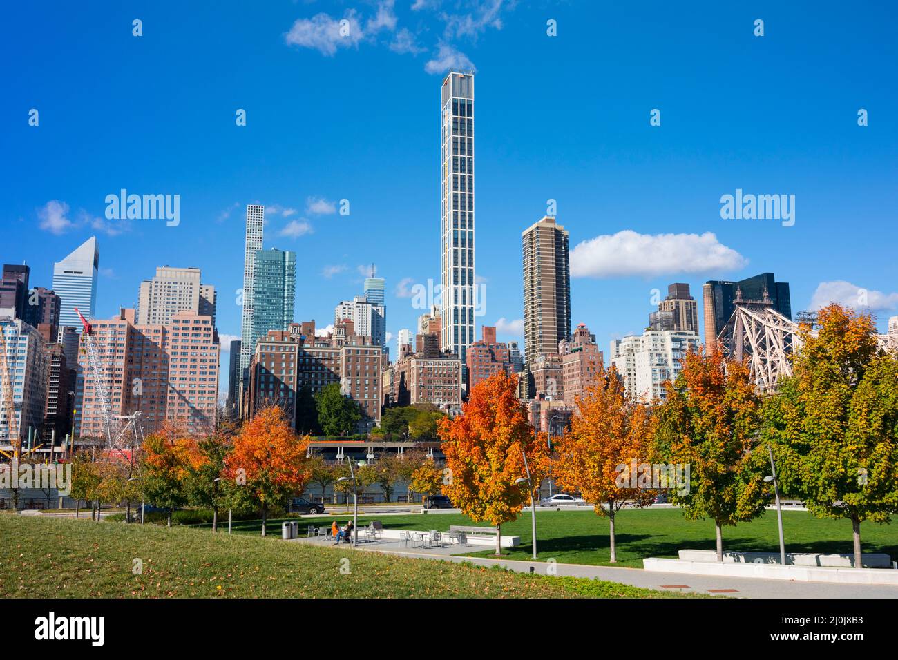 Autumn leaf color trees glow at City View Point in Southpoint Park ...