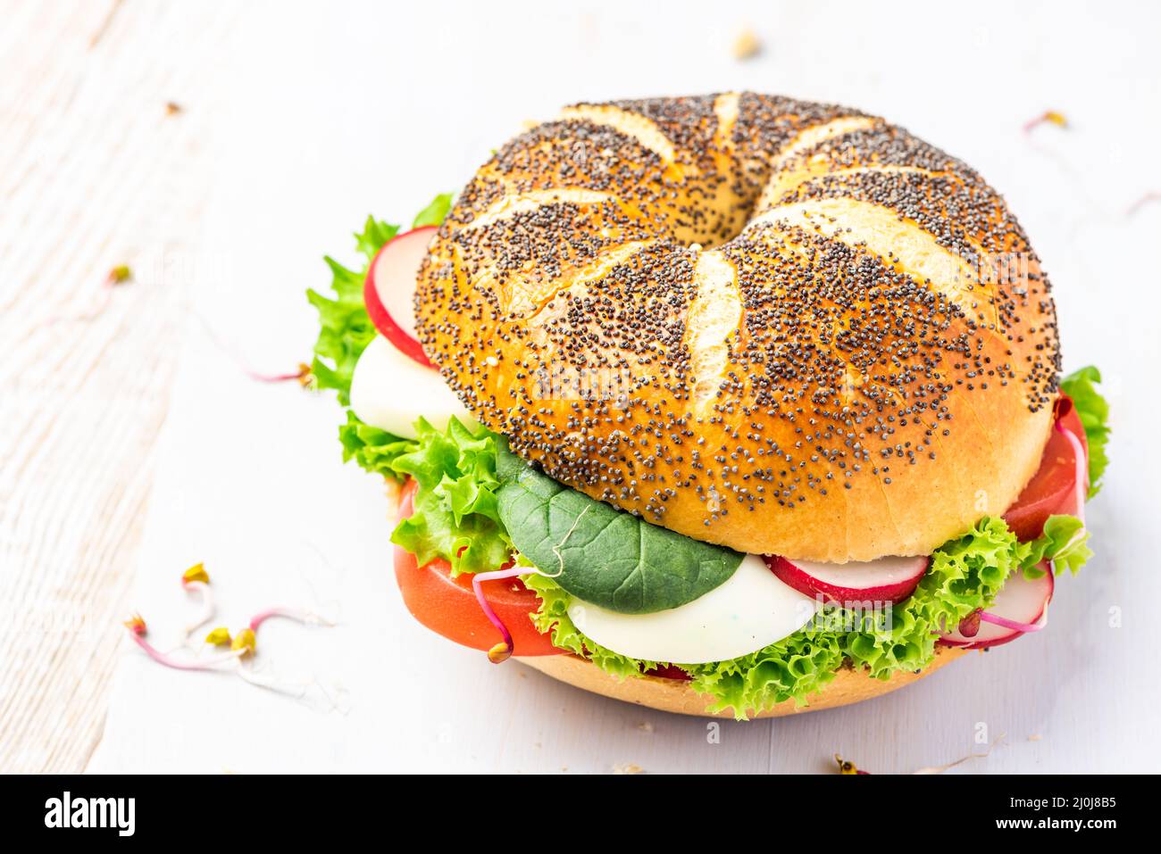 Breakfast Bun With Spring Seasonal Vegetables Stock Photo - Alamy
