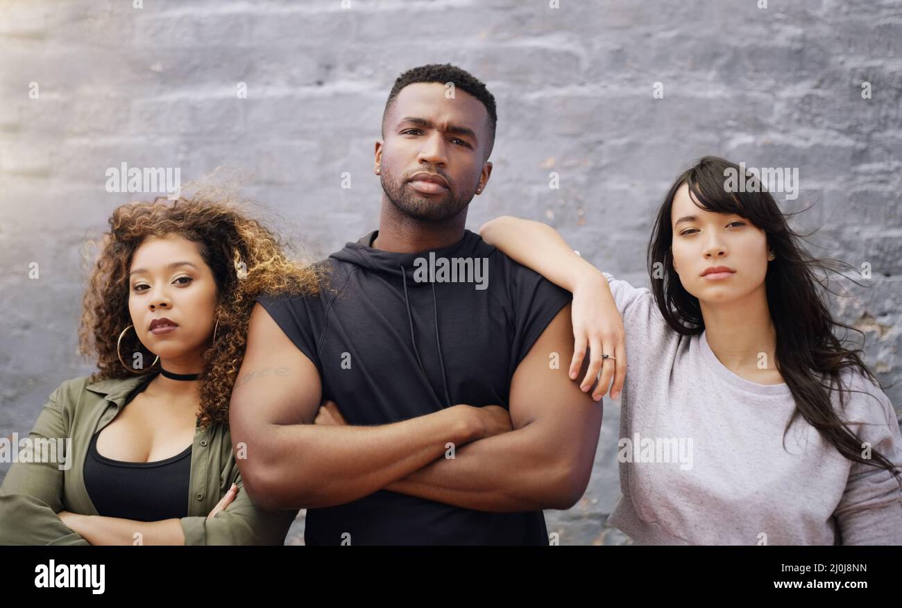 Were the coolest squad in the city. Portrait of a group of friends ...