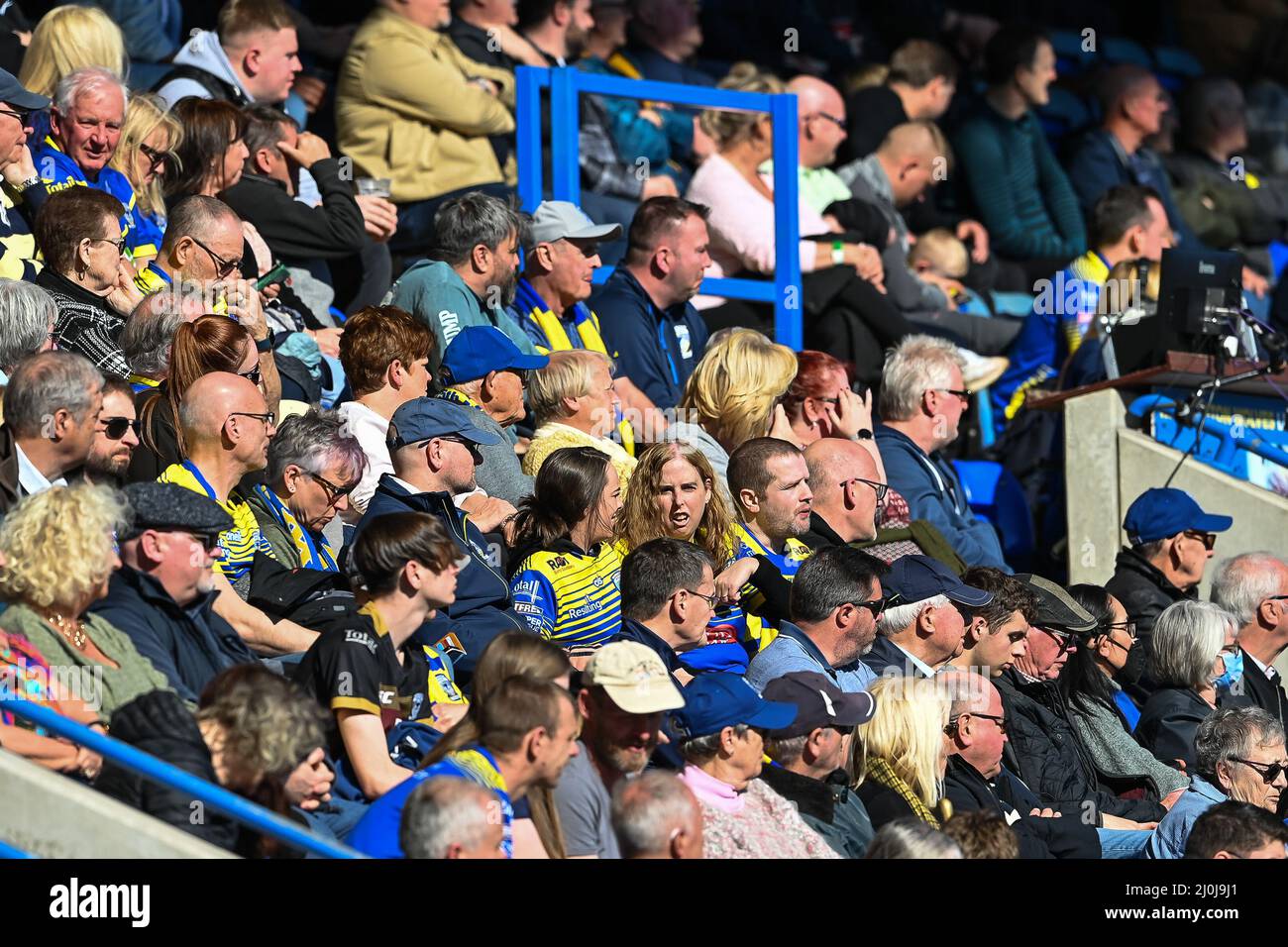 Warrington Wolves fans during the game Stock Photo - Alamy