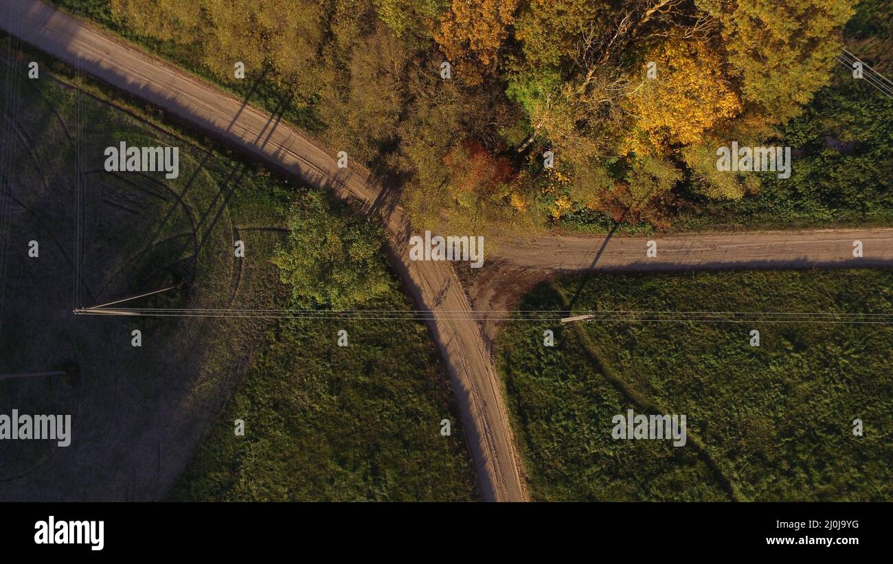 Aerial view of the roads to choose Stock Photo - Alamy