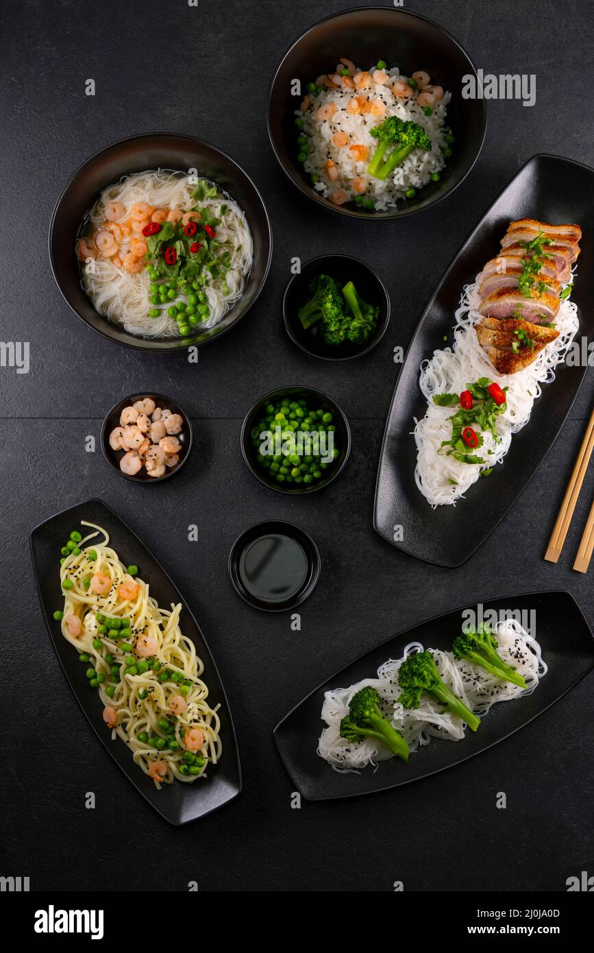 Various types of rice noodles hi-res stock photography and images - Alamy
