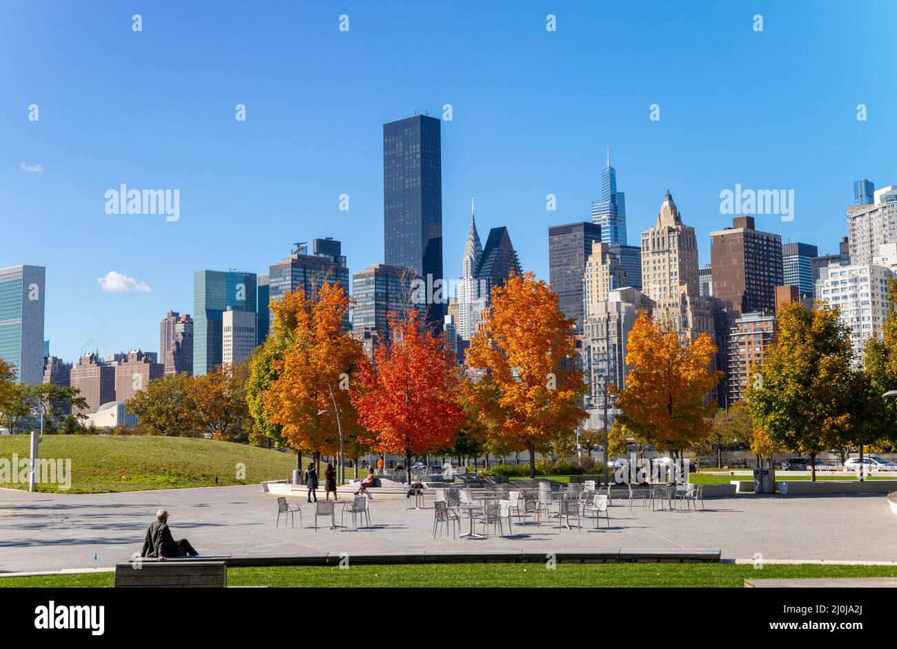 Autumn leaf color trees glow at City View Point in Southpoint Park ...