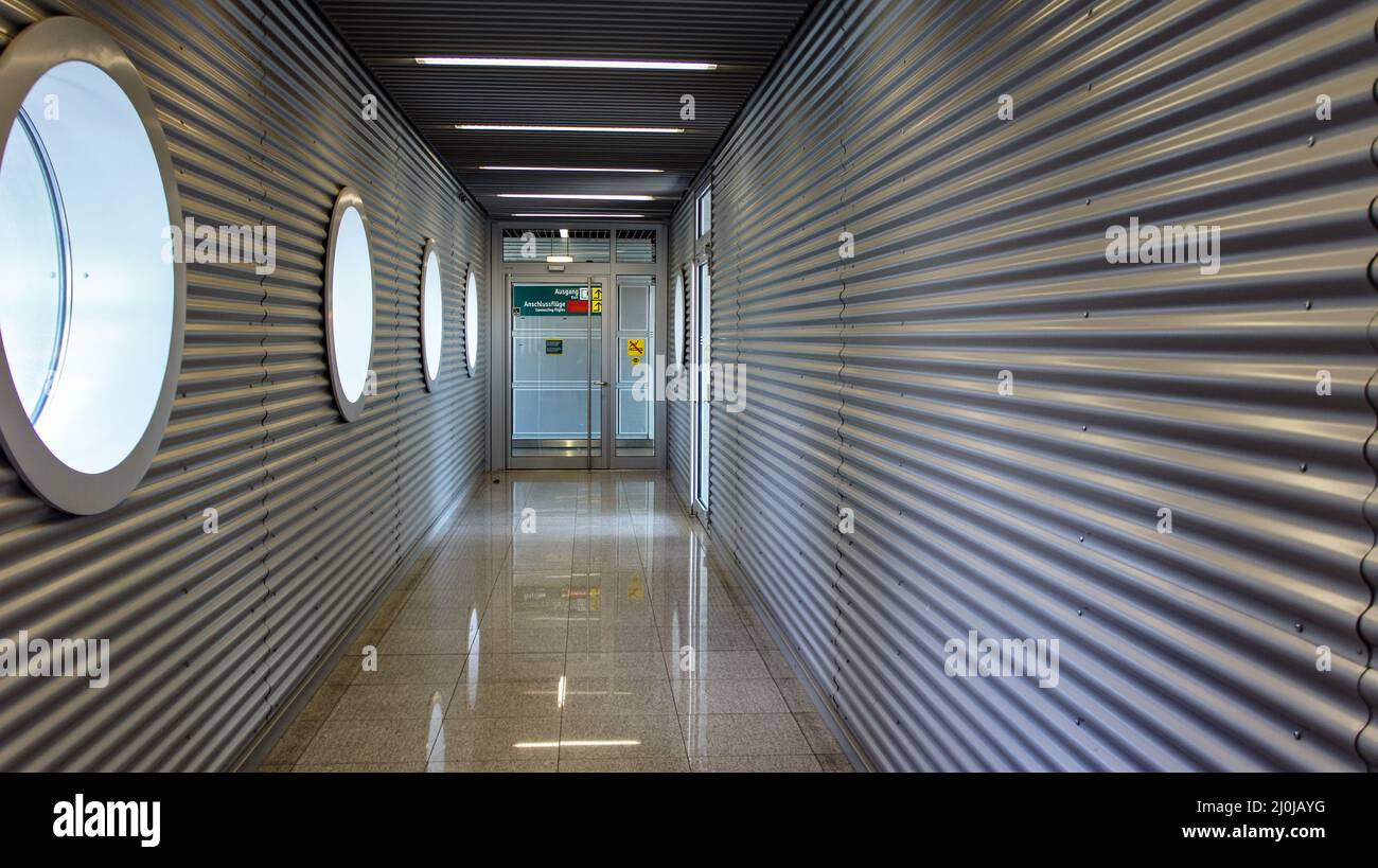 View of an empty airport terminal of a passenger departure gate Stock ...