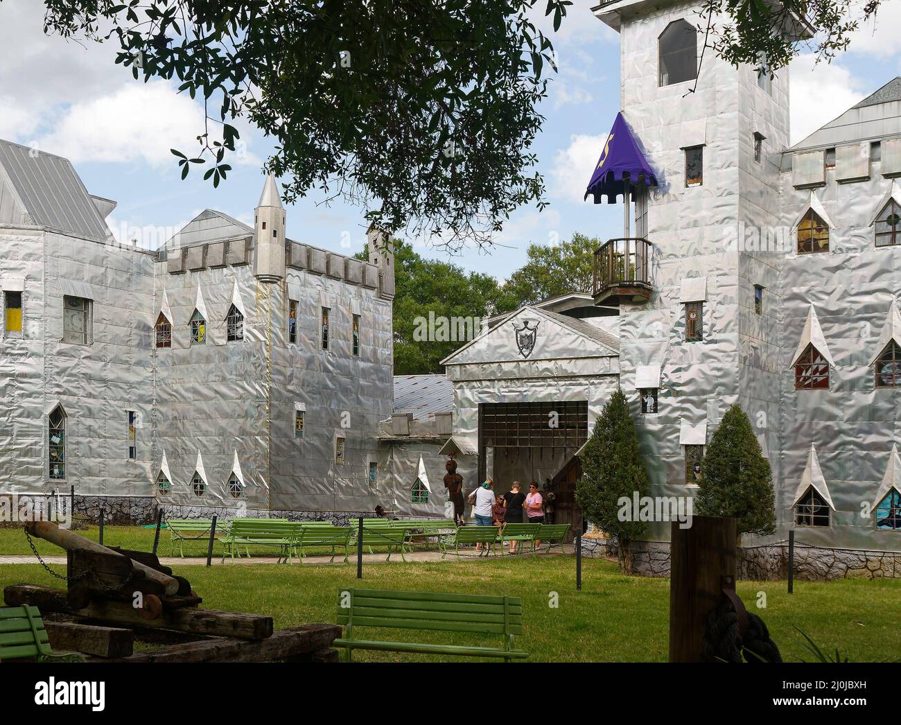 Solomon's Castle, entrance, unique building, silver color, stained ...