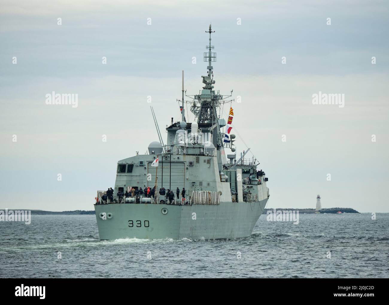 Halifax, Nova Scotia, Canada. March 19th, 2022. HMCS Halifax sets off ...