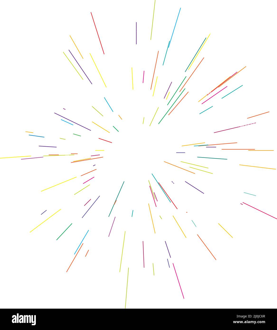 Radiate colorful lines, rays, beams. Radiating, radial multicolor sun ...