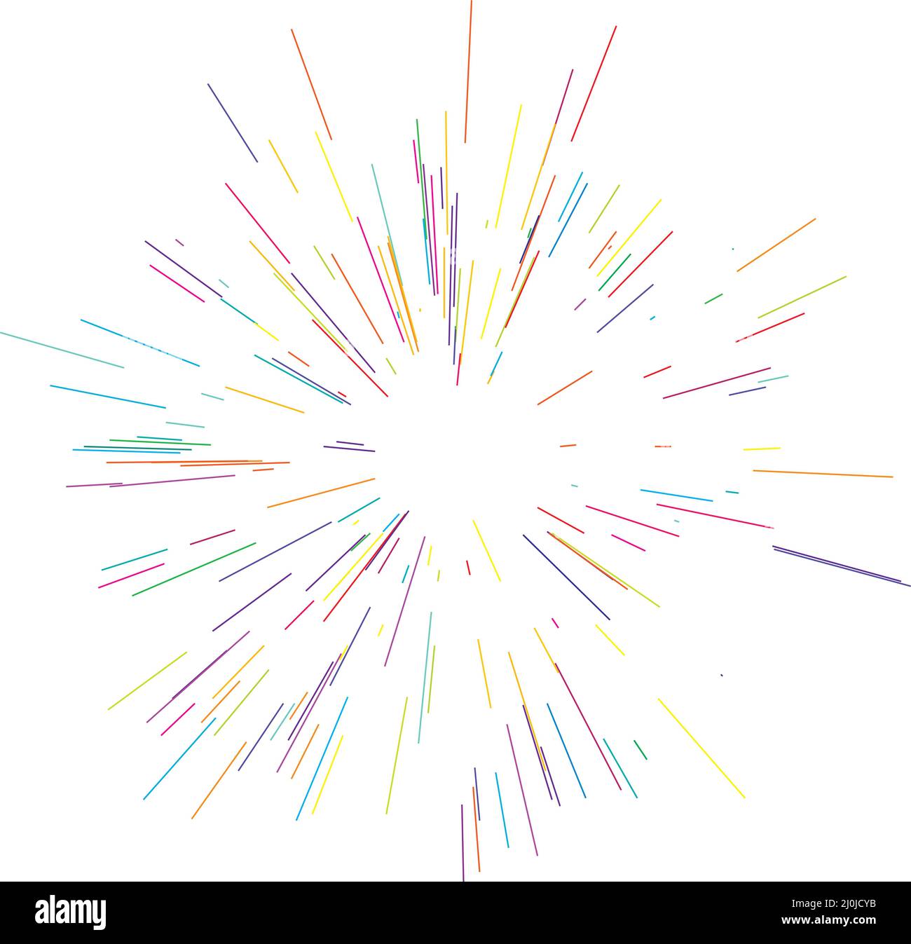 Radiate colorful lines, rays, beams. Radiating, radial multicolor sun ...