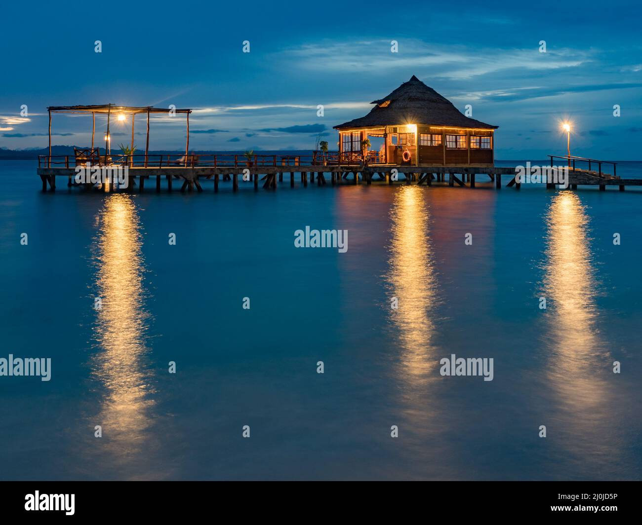 Ora Beach, Indonesia - February 14, 2018: Houses on the water in Ora ...