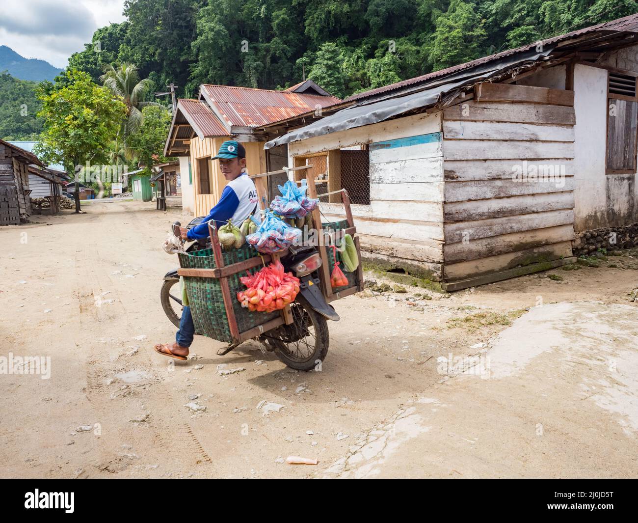 Ambon Island, Indonesia - February 2018: Itinerant trade on Ambon ...
