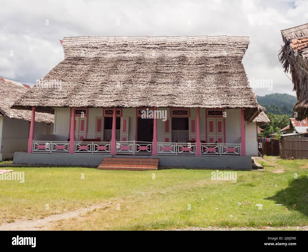 Ambon Island, Indonesia - February 2018: Typical thatched house on ...