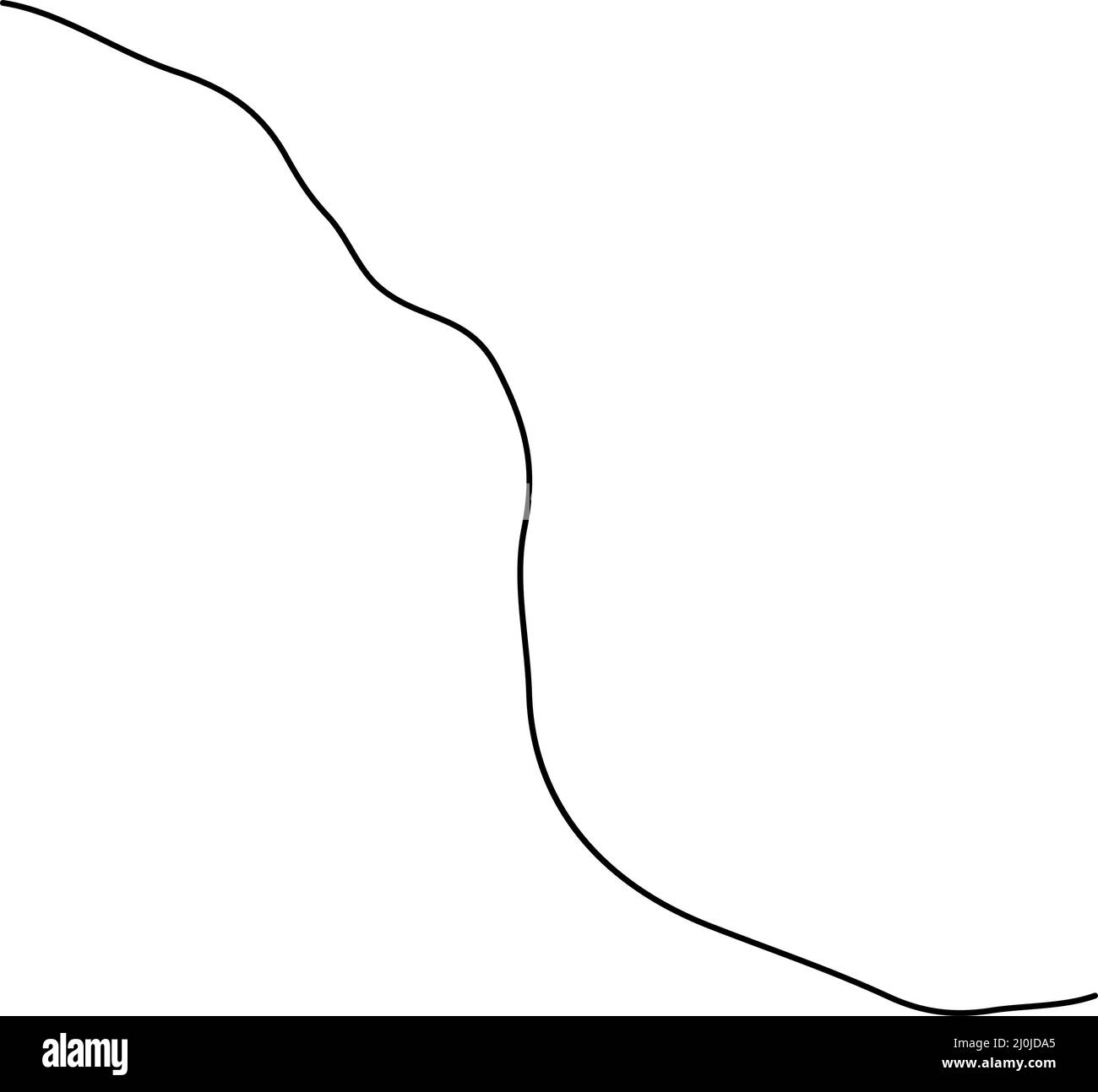 Random winding, tortuous line. Squiggly, waving, wavy curved line ...