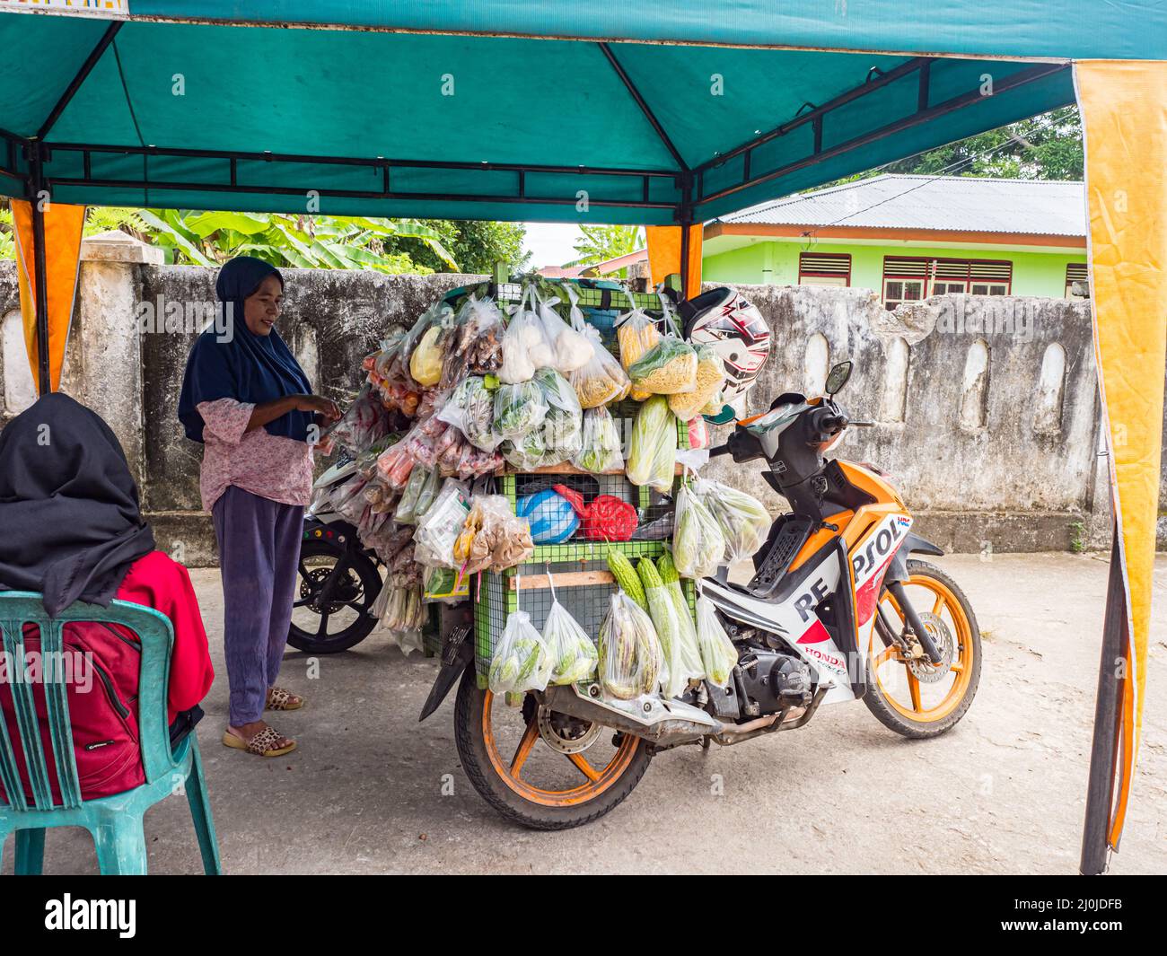 Ambon Island, Indonesia - February 2018: Itinerant trade on Ambon ...