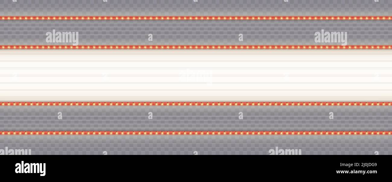 Retro lightbox seamless border with yellow light bulbs Stock Vector ...