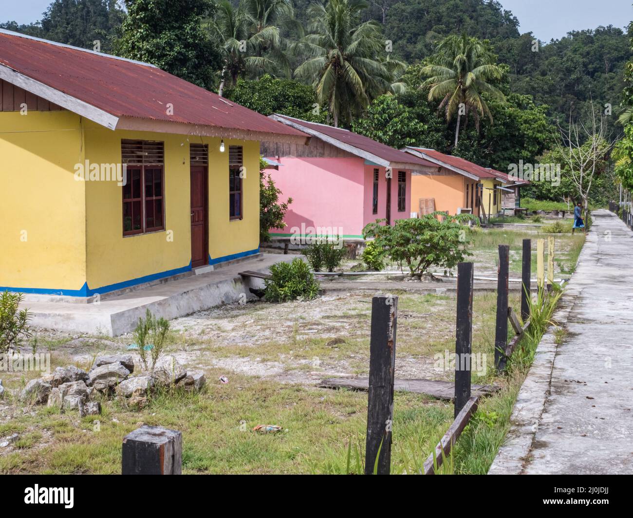 Kensi, Arguni, Indonesia - February 01, 2018: Wooden colorful houses in ...