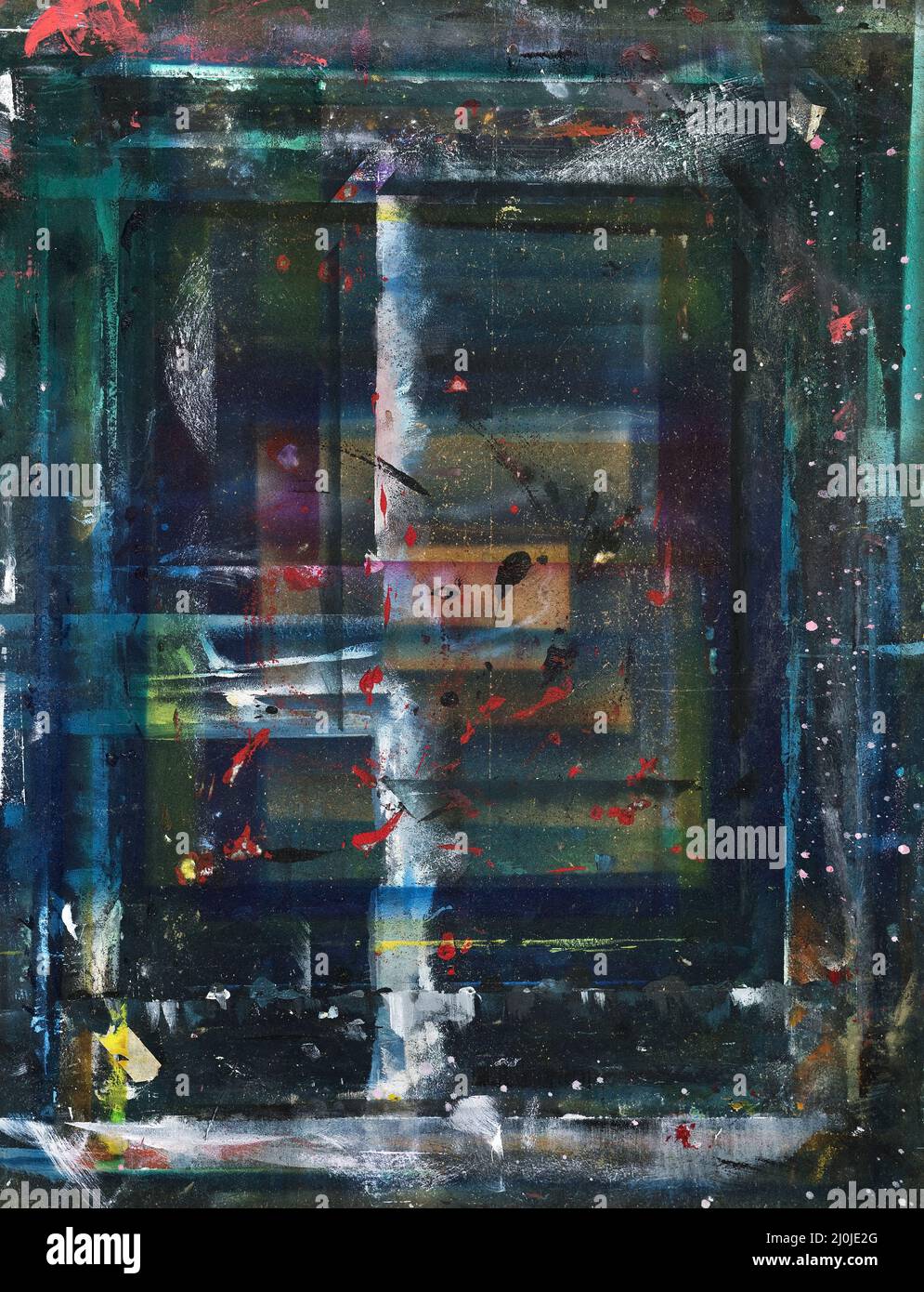 Work without an author, painting board with traces of use, art center ...