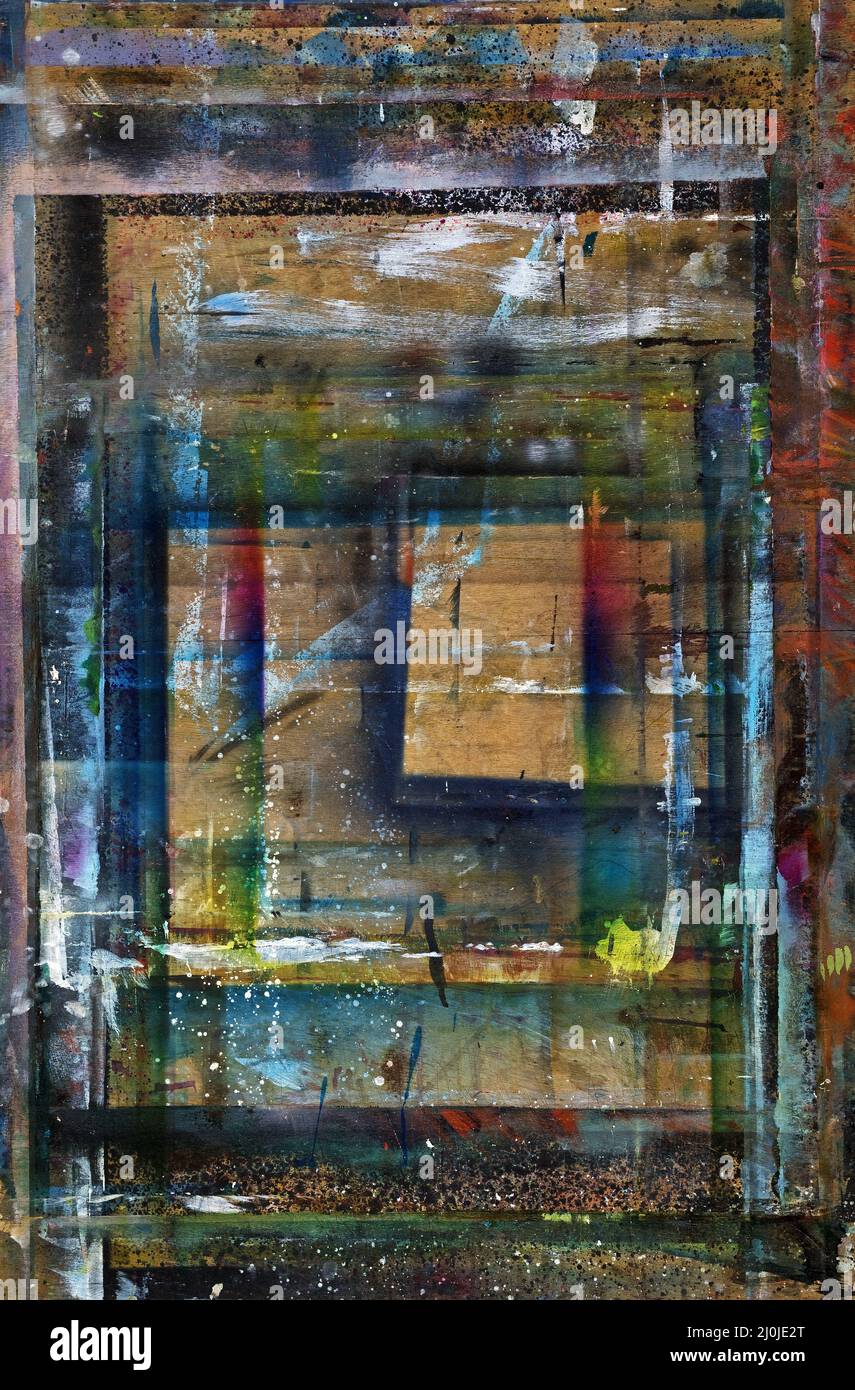 Work without an author, painting board with traces of use, art center ...