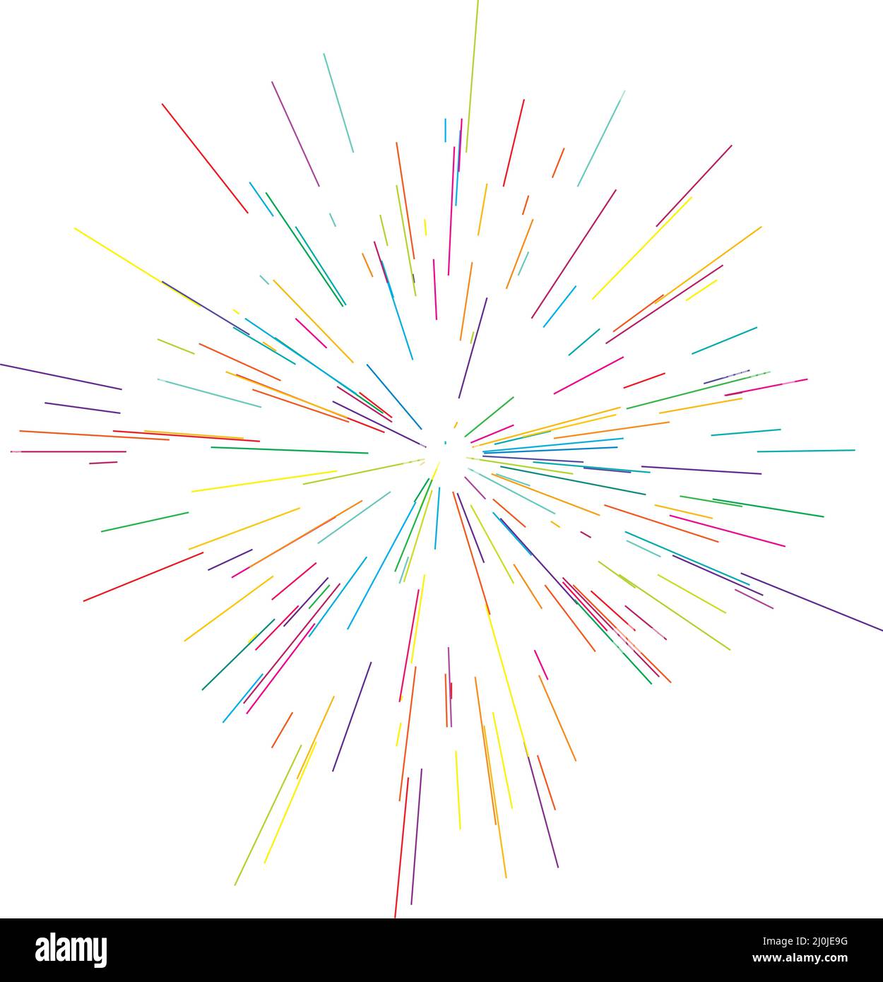 Radiate colorful lines, rays, beams. Radiating, radial multicolor sun ...