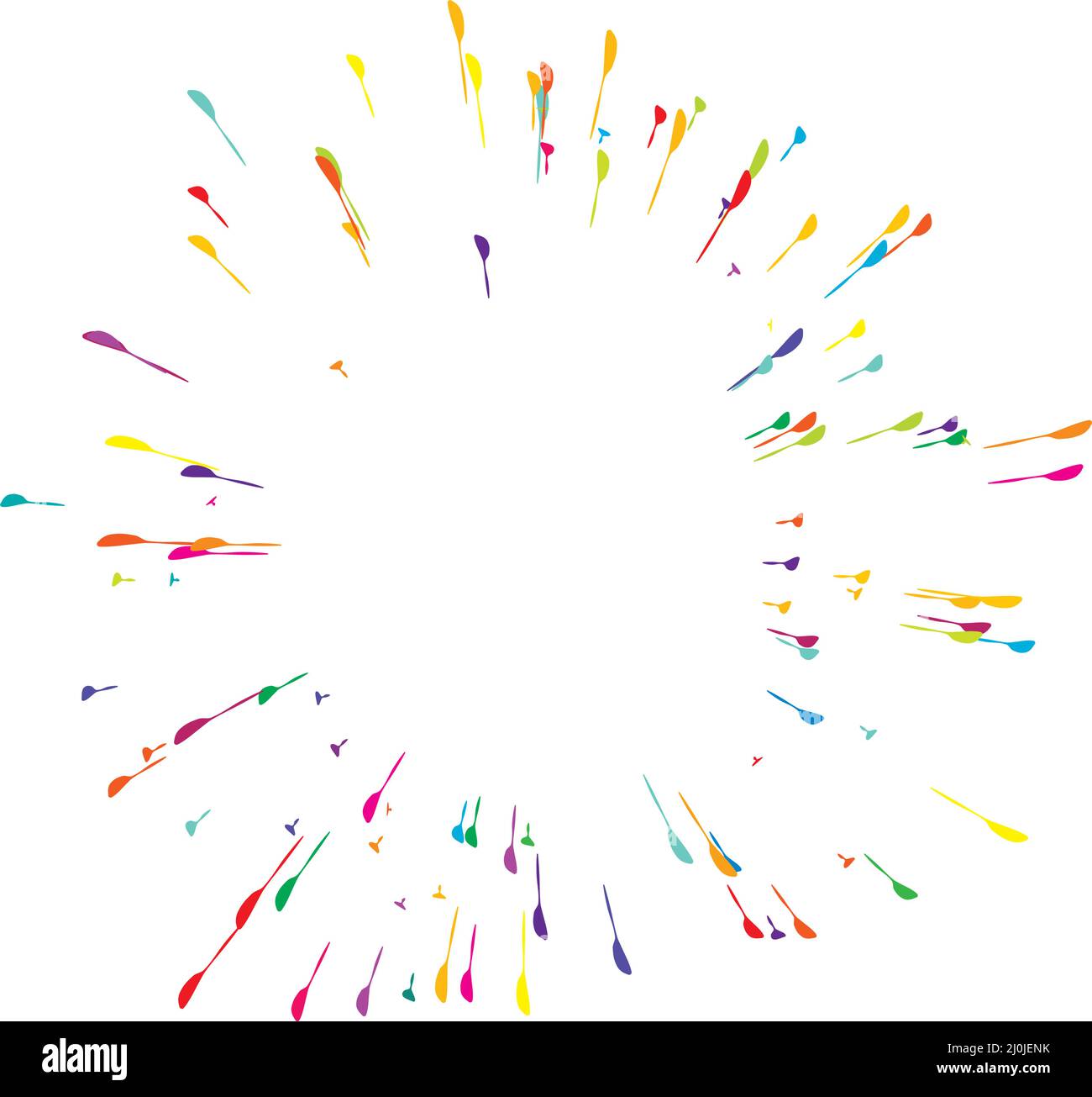 Radiate colorful lines, rays, beams. Radiating, radial multicolor sun ...