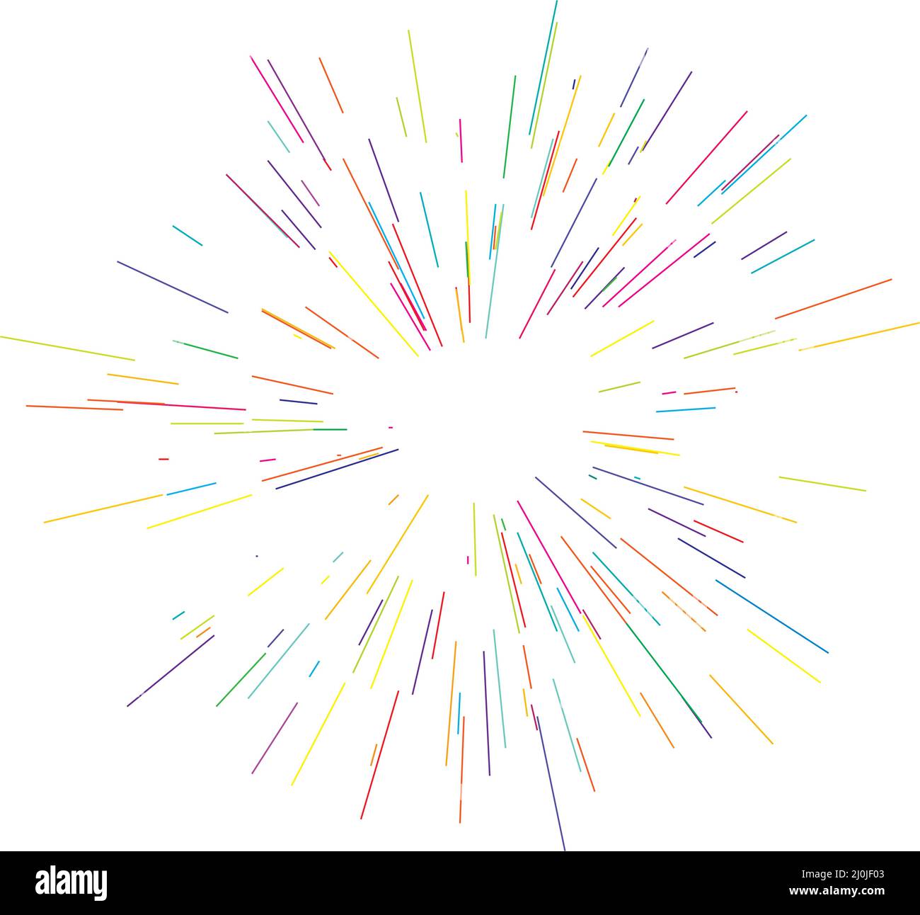 Radiate colorful lines, rays, beams. Radiating, radial multicolor sun ...