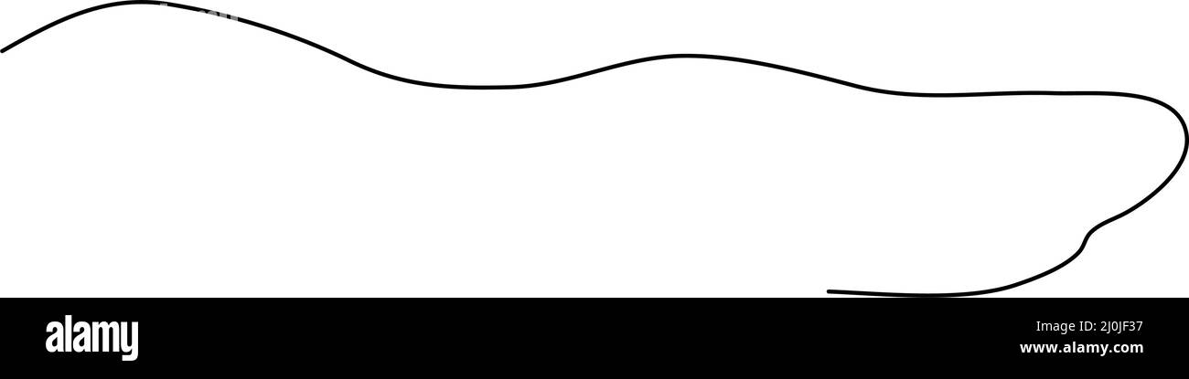 Random winding, tortuous line. Squiggly, waving, wavy curved line ...