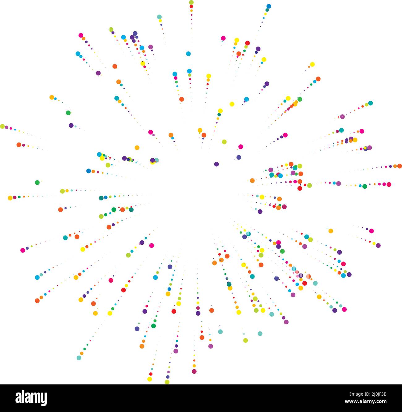 Random dots, circles and polkadots spreading, radiating. Confetti ...