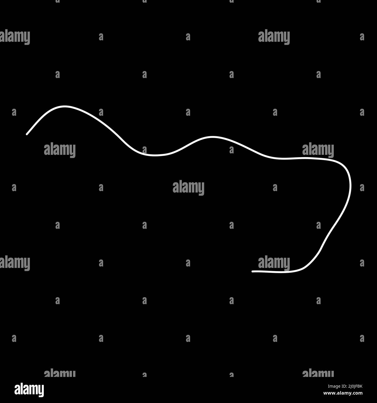 Random winding, tortuous line. Squiggly, waving, wavy curved line ...
