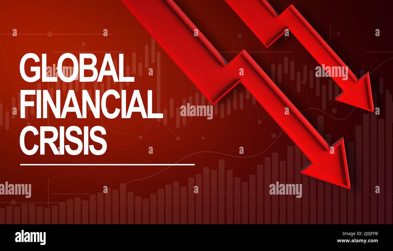 Econimical crisis concept. Spread in the world, economy is down. 3d ...