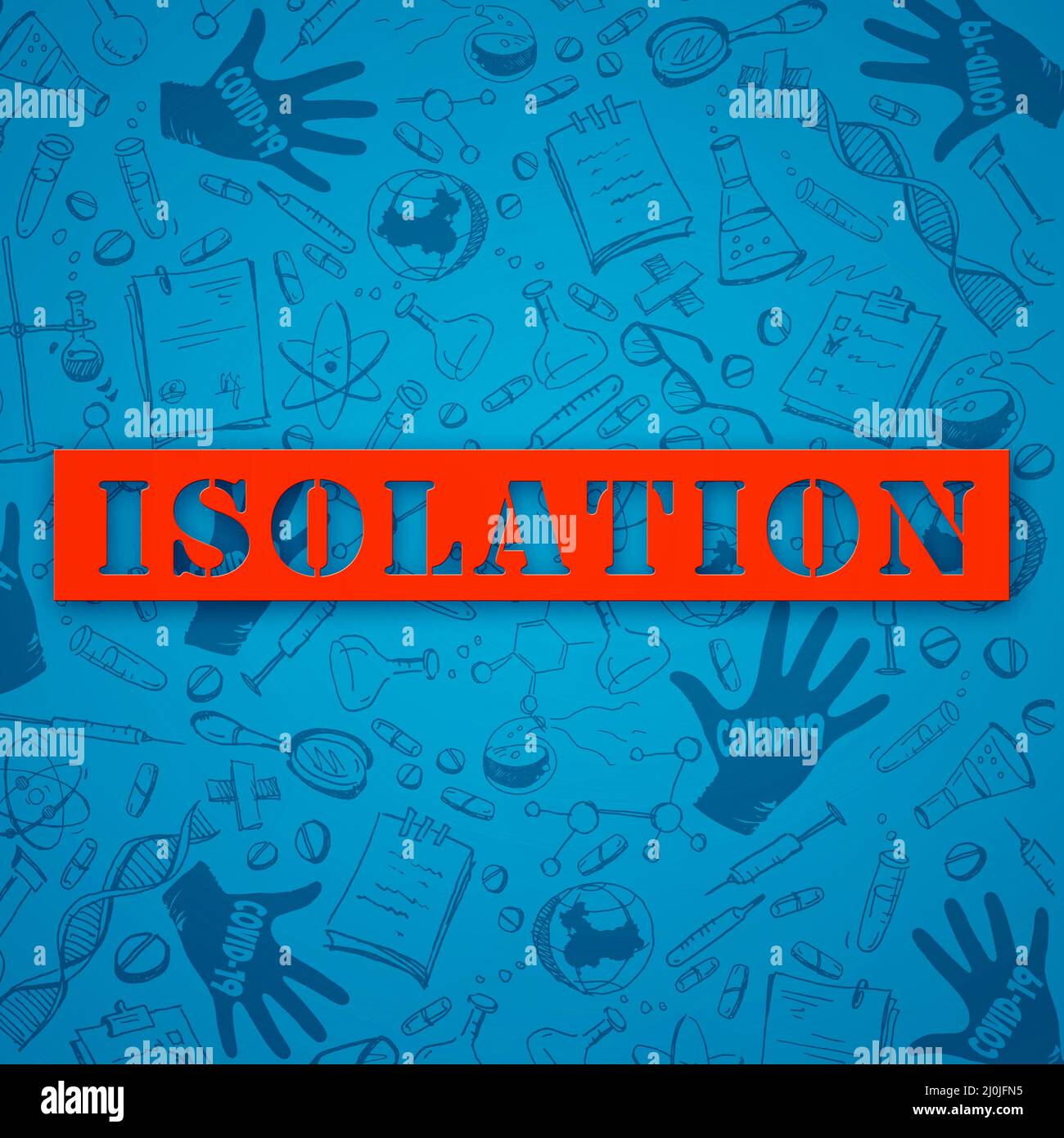 Corona virus isolation background, pandemic risk concept. 3D ...