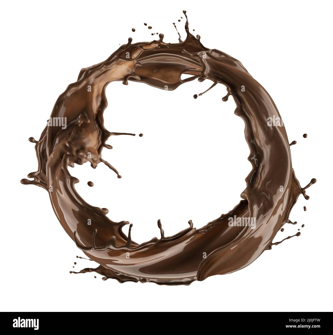 Round splashes of chocolate isolated on white background Stock Photo ...