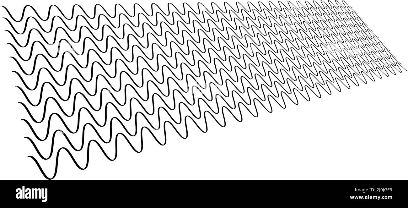 Wavy, waving, billowy and undulating lines in 3D perspective - stock ...