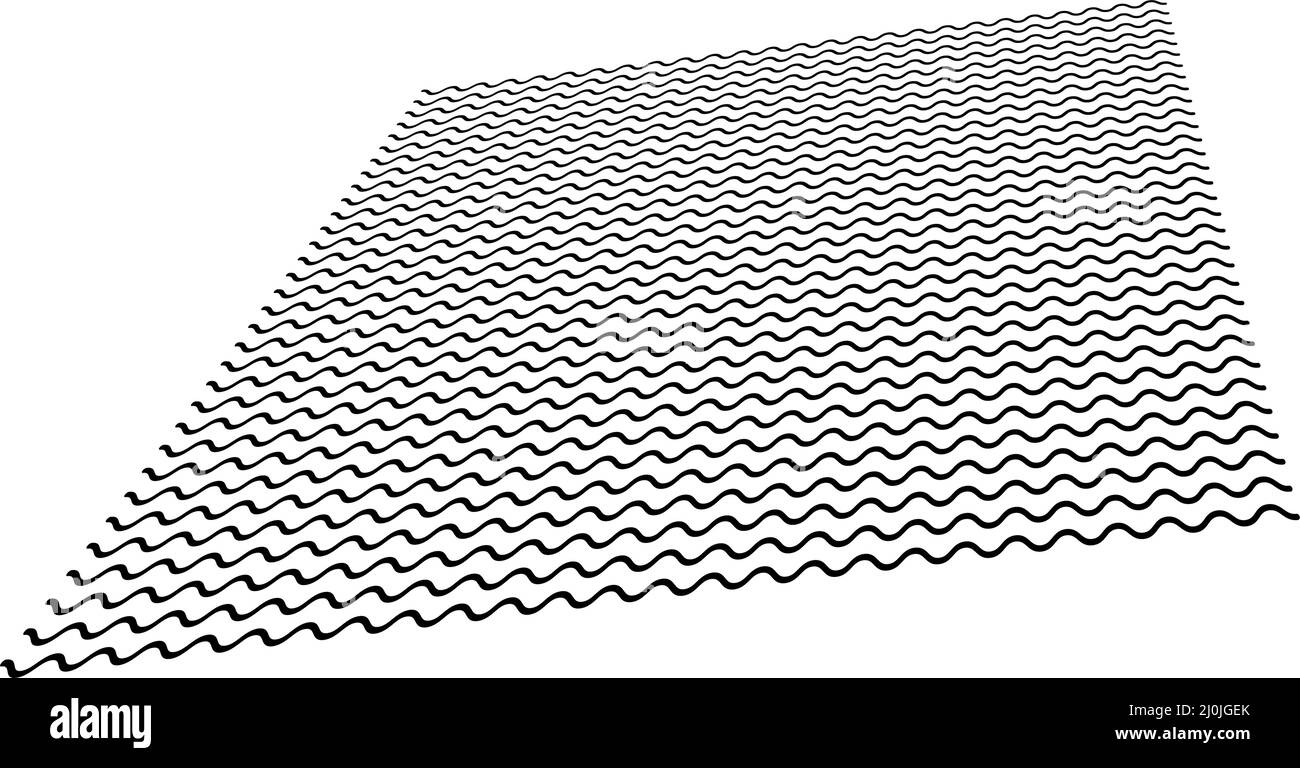 Wavy, waving, billowy and undulating lines in 3D perspective - stock ...
