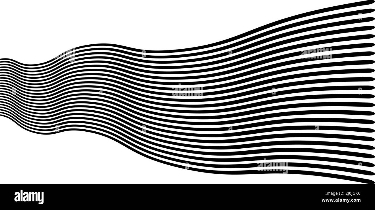 Wavy, waving, billowy and undulating lines in 3D perspective - stock ...