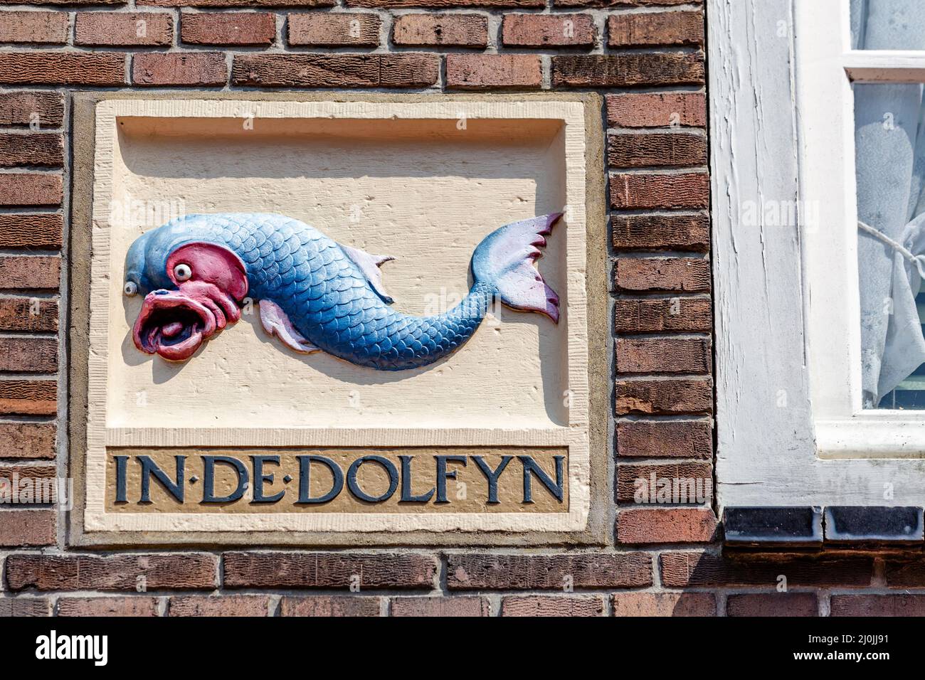 Monnickendam, The Netherlands - July 19, 2021: Wall sculpture with ...