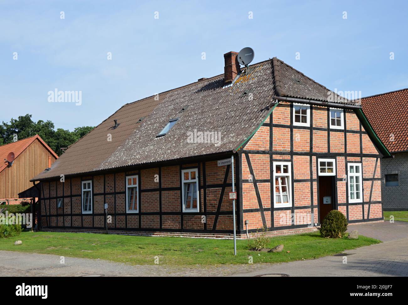 Typical Northern German Architecture in the Village Ahlden, Lower ...